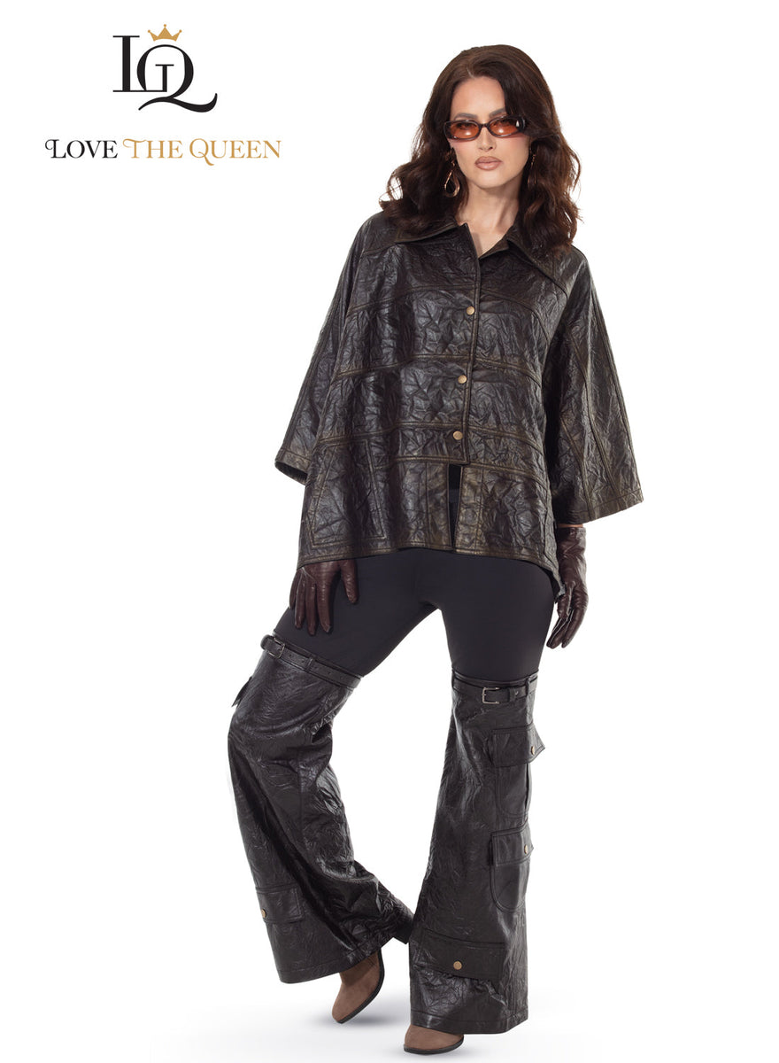 Women’s Church Jacket & Pant Set with Faux Leather – Love The Queen ...