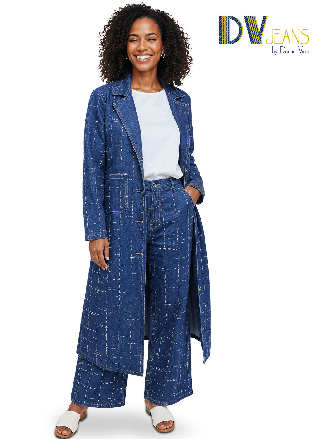 Donna Vinci JEANS, Style 8505 - 2pc. Duster & Pant Set – Women Suits